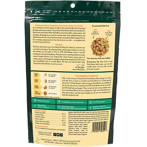 Lafeber Nutri-Berries Tropical Fruit Small Bird 284g – Tassie Bird and ...